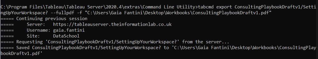 The Data School Interact With Tableau Server With Tabcmd Export Workbooks views
