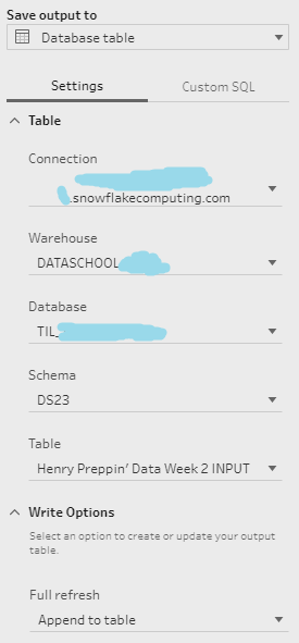 The Data School Snowflake SQL Inputting Tables From Prep REGEXP 