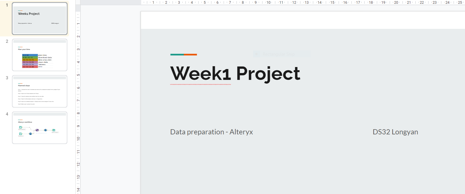 First week project - The Data School