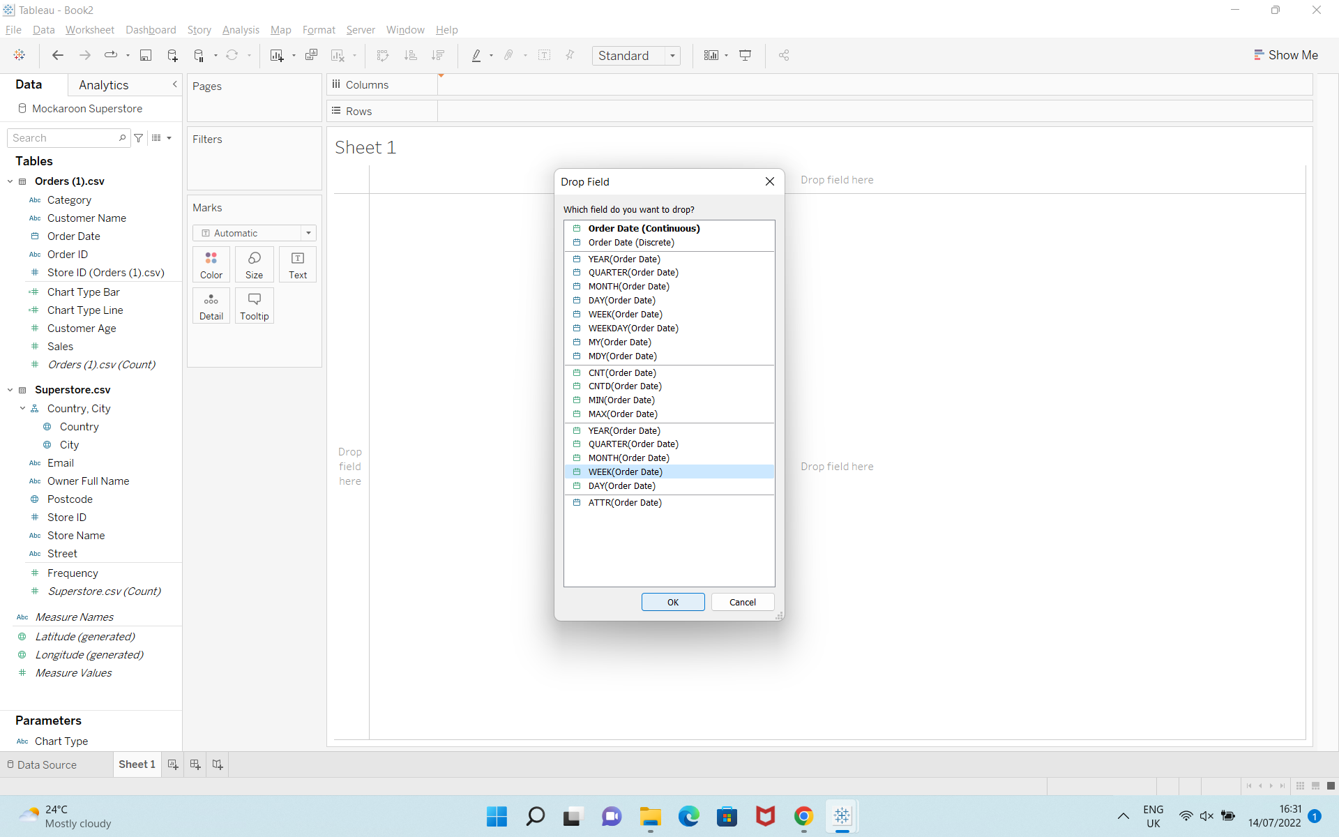 The Data School How To Make Line And Bar Chart In One Worksheet