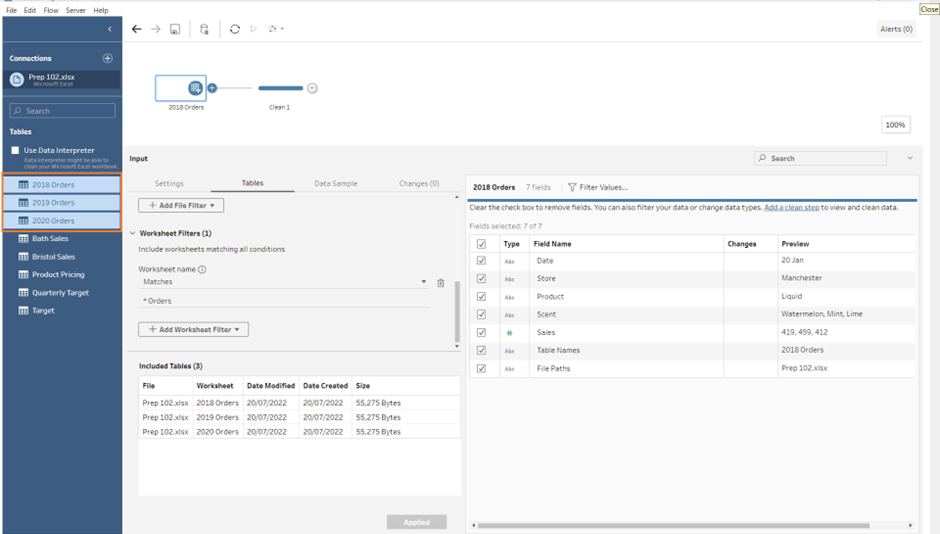 The Data School How To Union Multiple Tables In Tableau Prep Using A Wildcard 