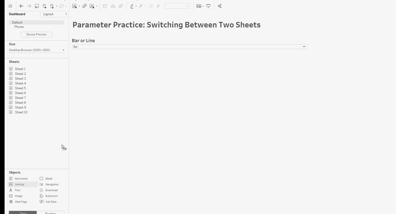 The Data School How To Switch Between Multiple Charts With Parameters
