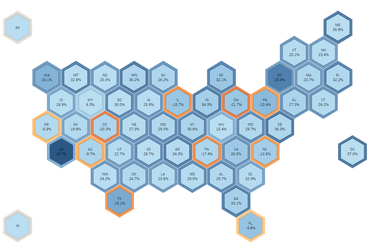 How To Create a Layered Hex Map - The Data School