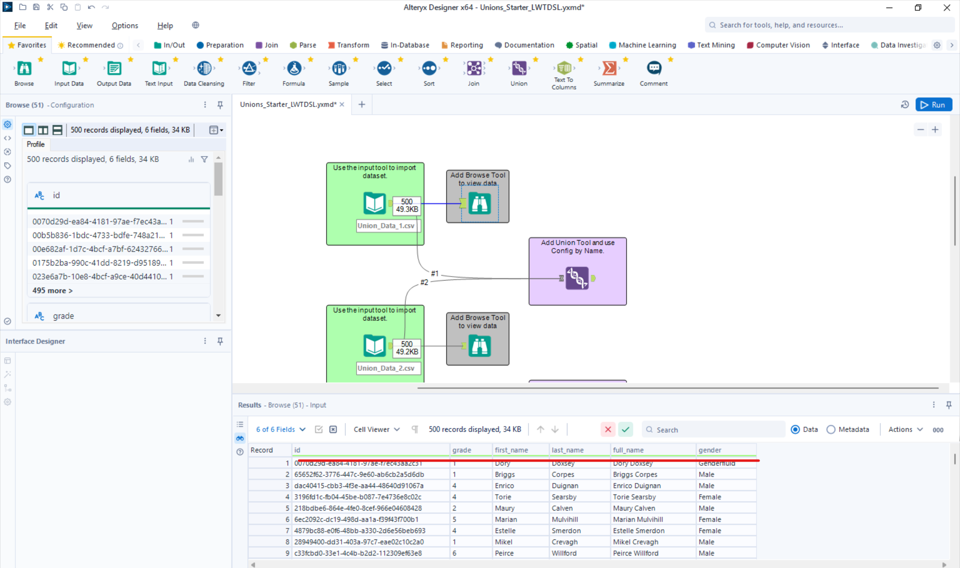 The Data School Alteryx Union Tool