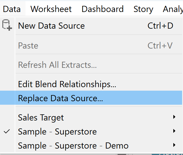 The Data School How To Replace Data Sources In Tableau