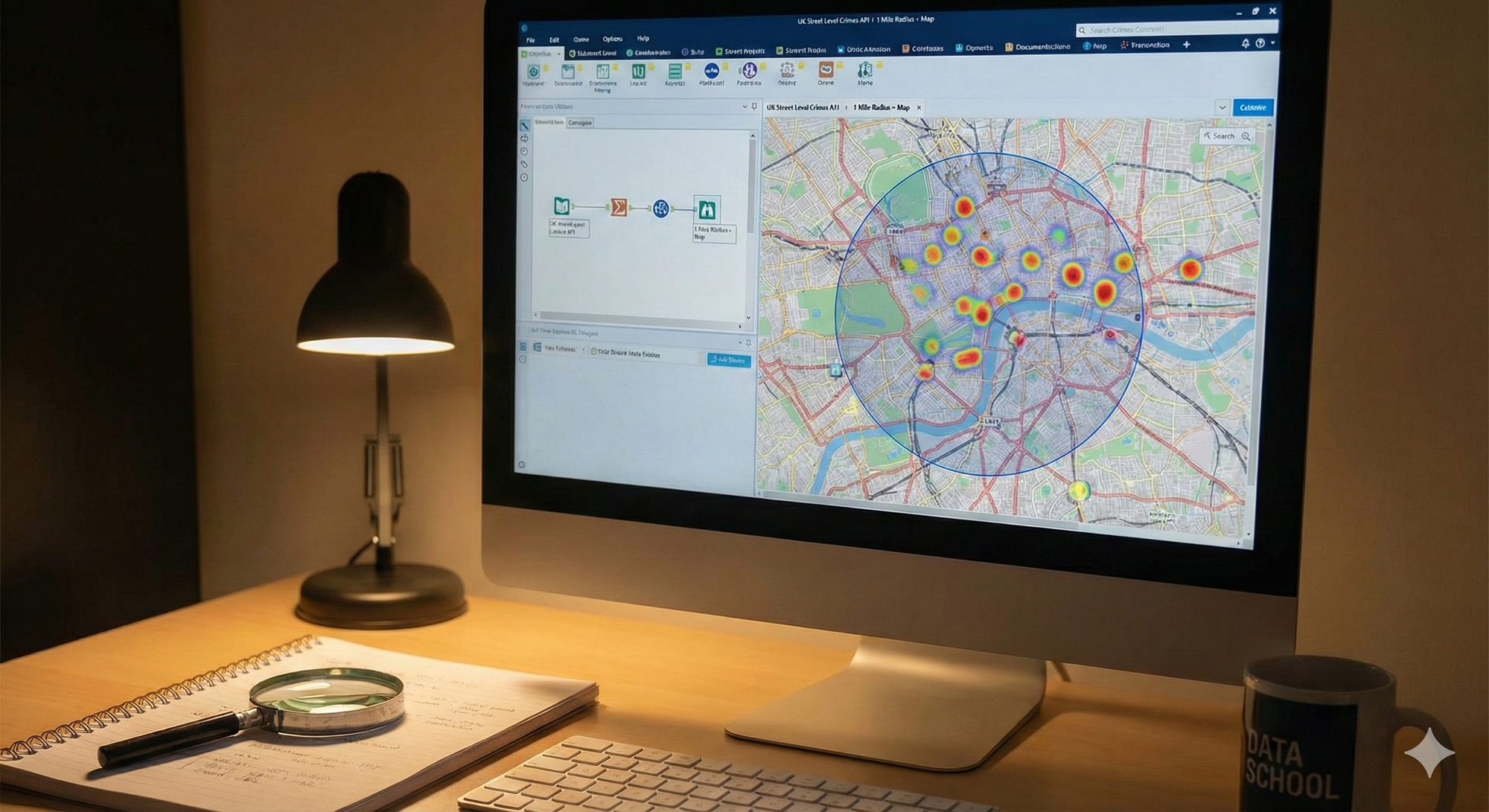 Using the UK street level crimes API to map crimes within a 1 mile ...