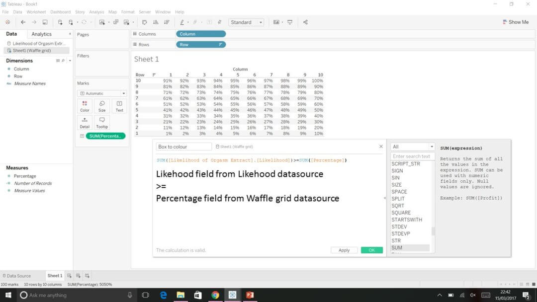 The Data School - How to do a waffle chart in Tableau?