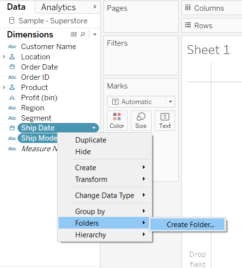 Organise your fields in Tableau - The Data School