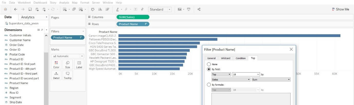 Using a Top 10 filter on top of another filter - The Data School