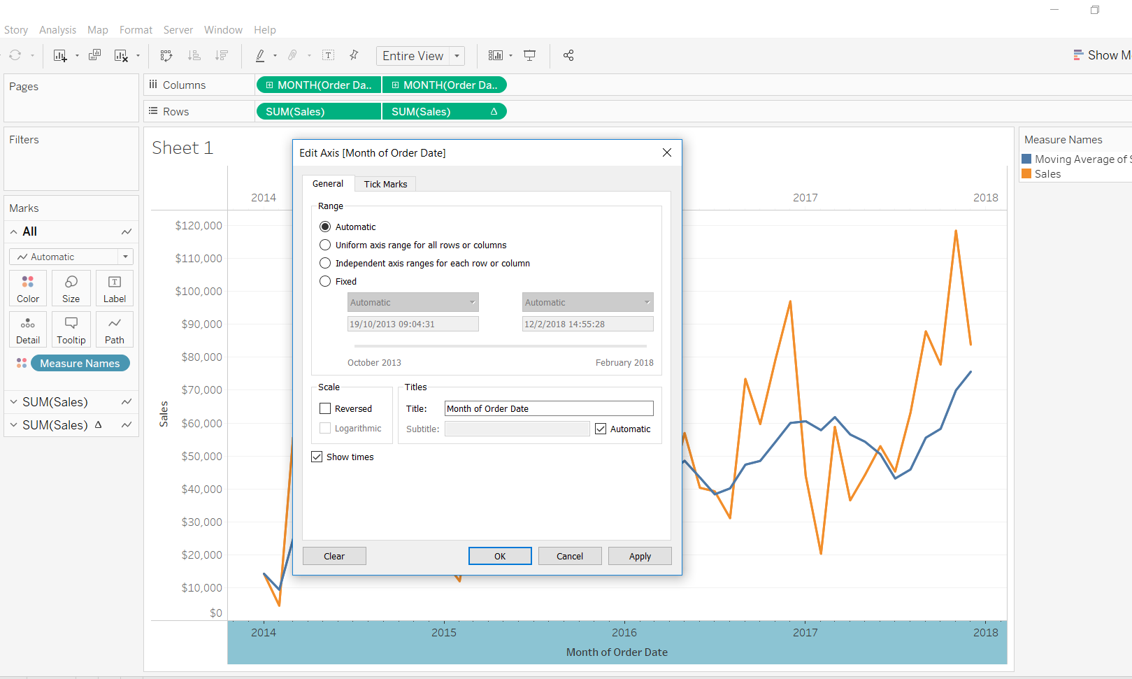 A Tableau tip - Switching the x-axis to the top of a chart - The Data ...