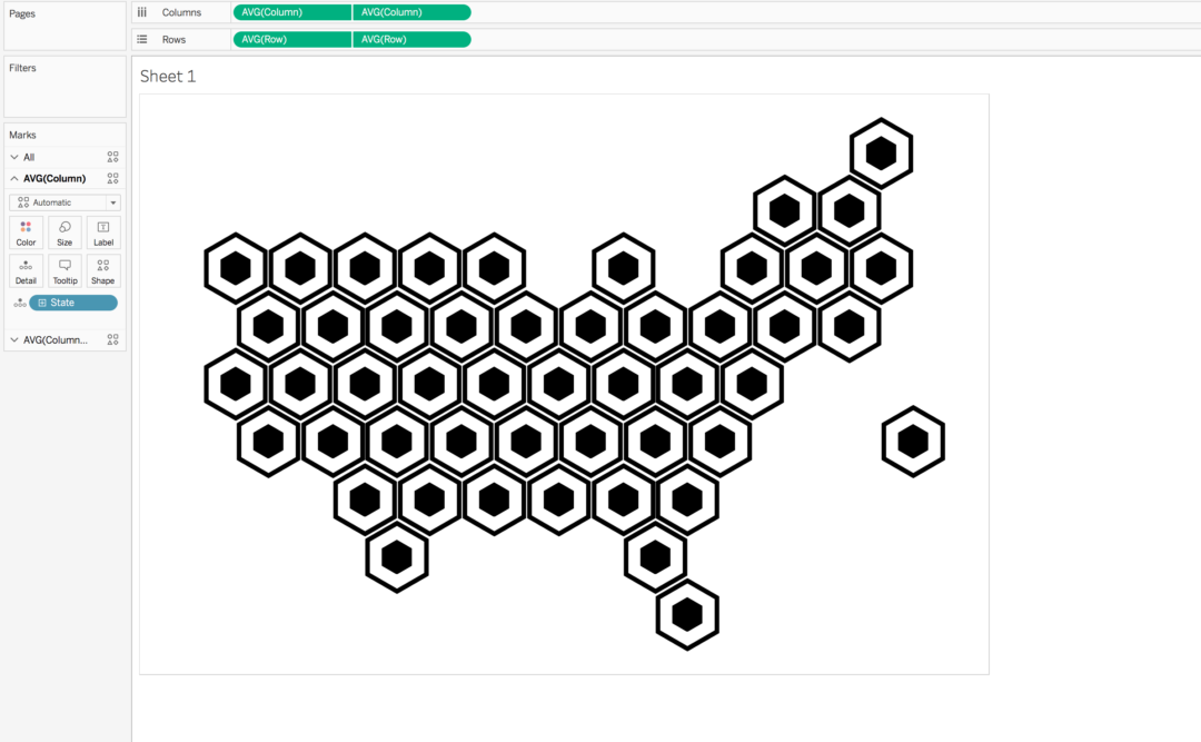 Plot two measures on your hexmap - The Data School