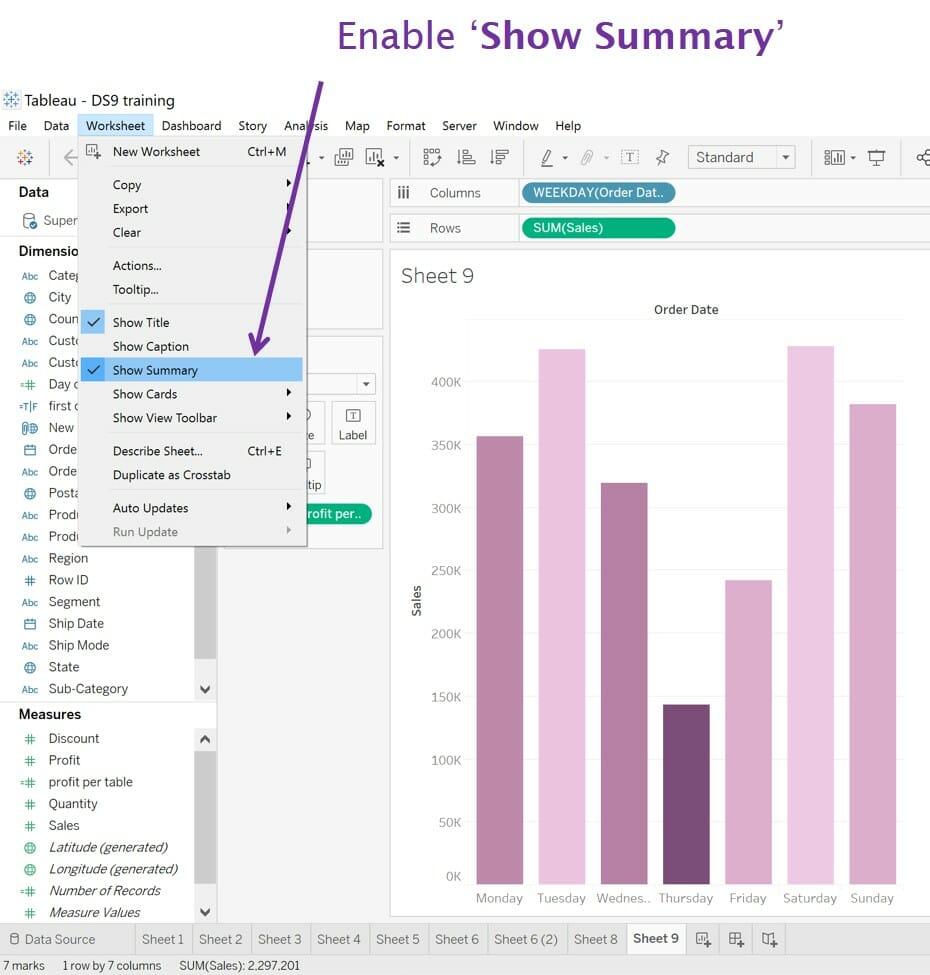 Quickview summary statistics in your worksheet - The Data School