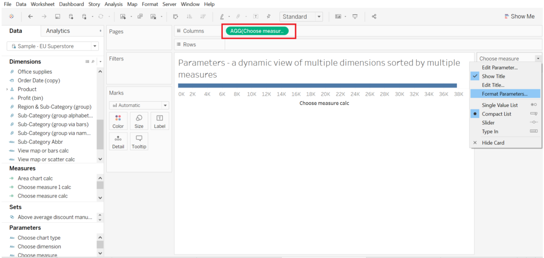 Parameters: dynamically change the dimensions in your view and sort by multiple measures - The ...