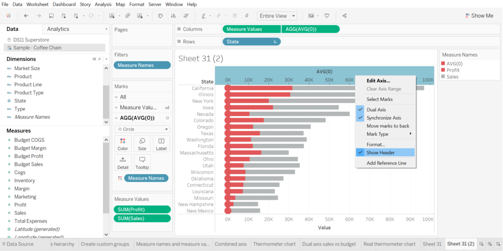 The Data School - Creating a thermometer chart in Tableau - a nice way ...