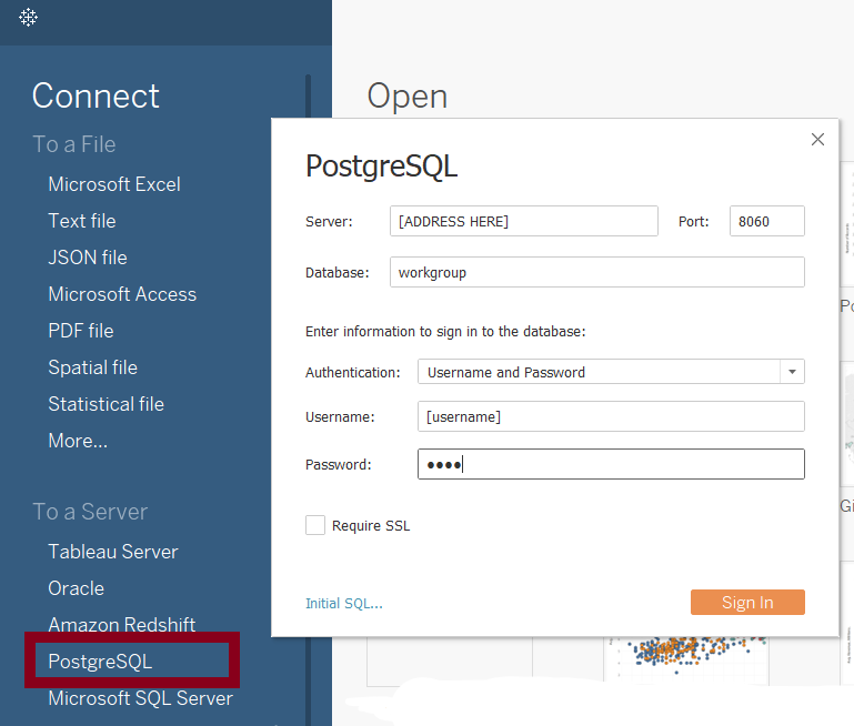 The Data School Connecting To Tableau Server S Postgresql Data