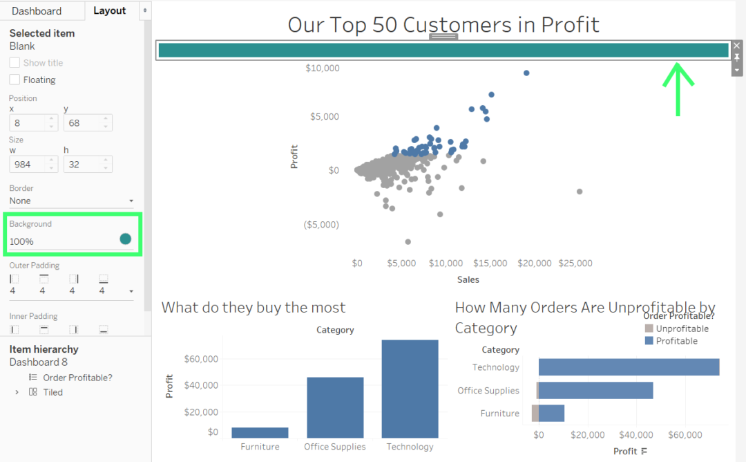 Formatting - Creating Lines In Your Tableau Dashboard - The Data School