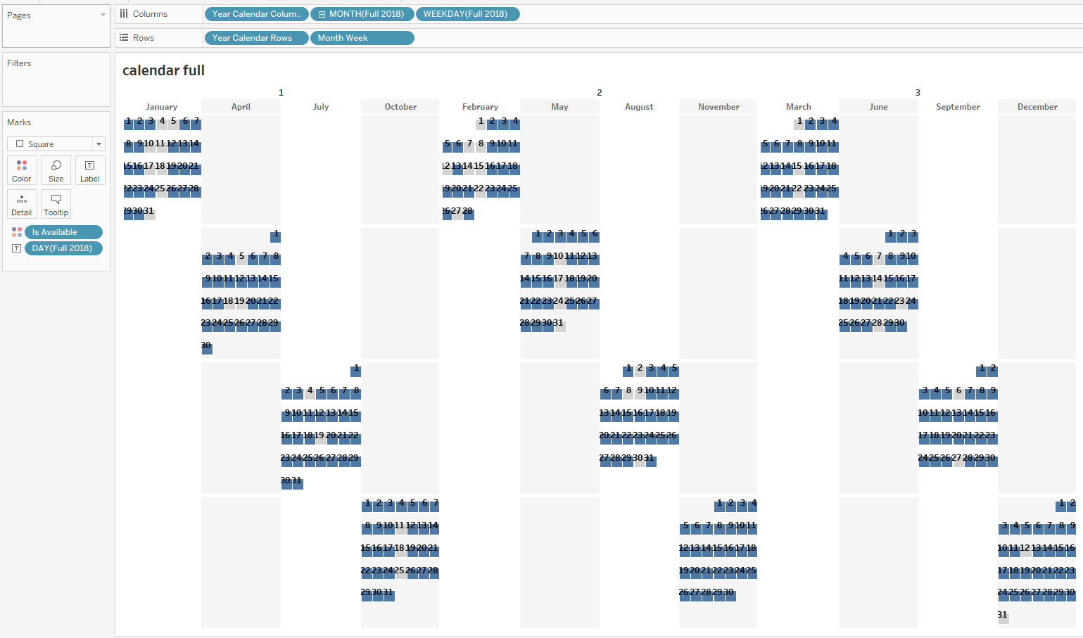 Tableau Tip: Calendar View (Part 4)