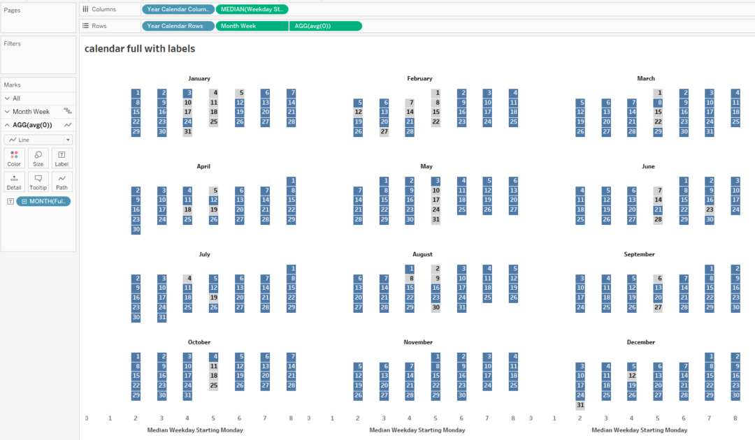 Tableau Tip: Calendar View (Part 4)