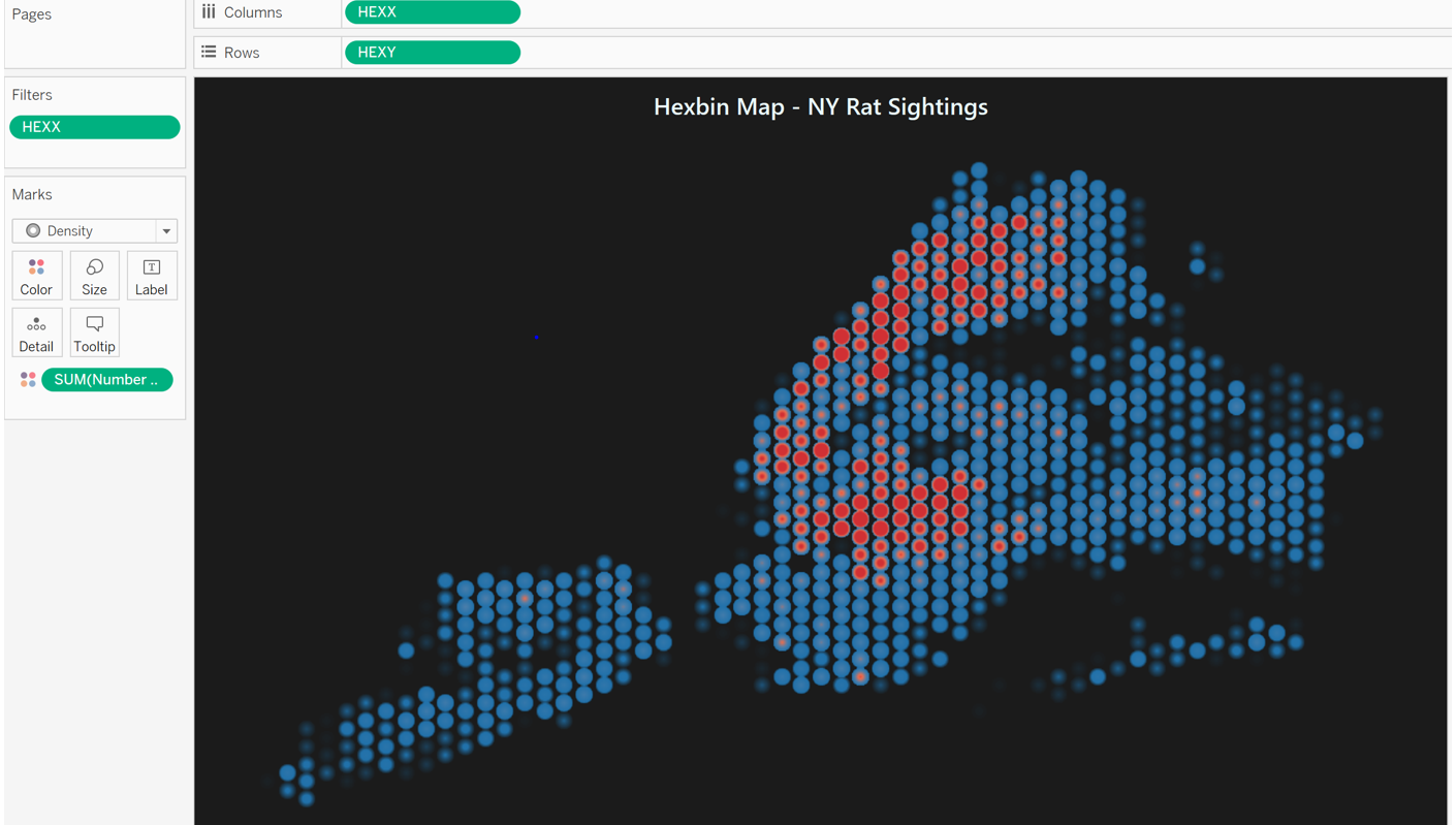 How to create a density map in Tableau using Hexbins - The Data School