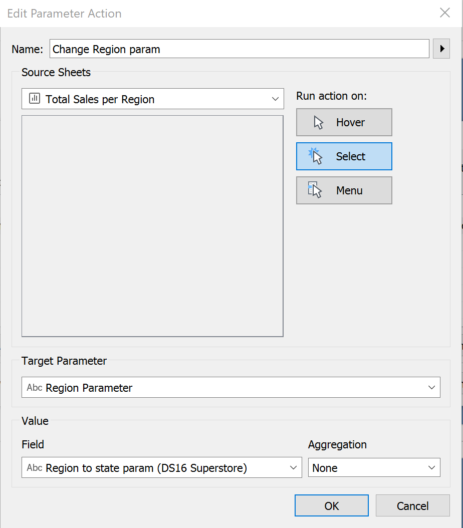 How To Dimension Drill Down With Parameter Actions The Data School
