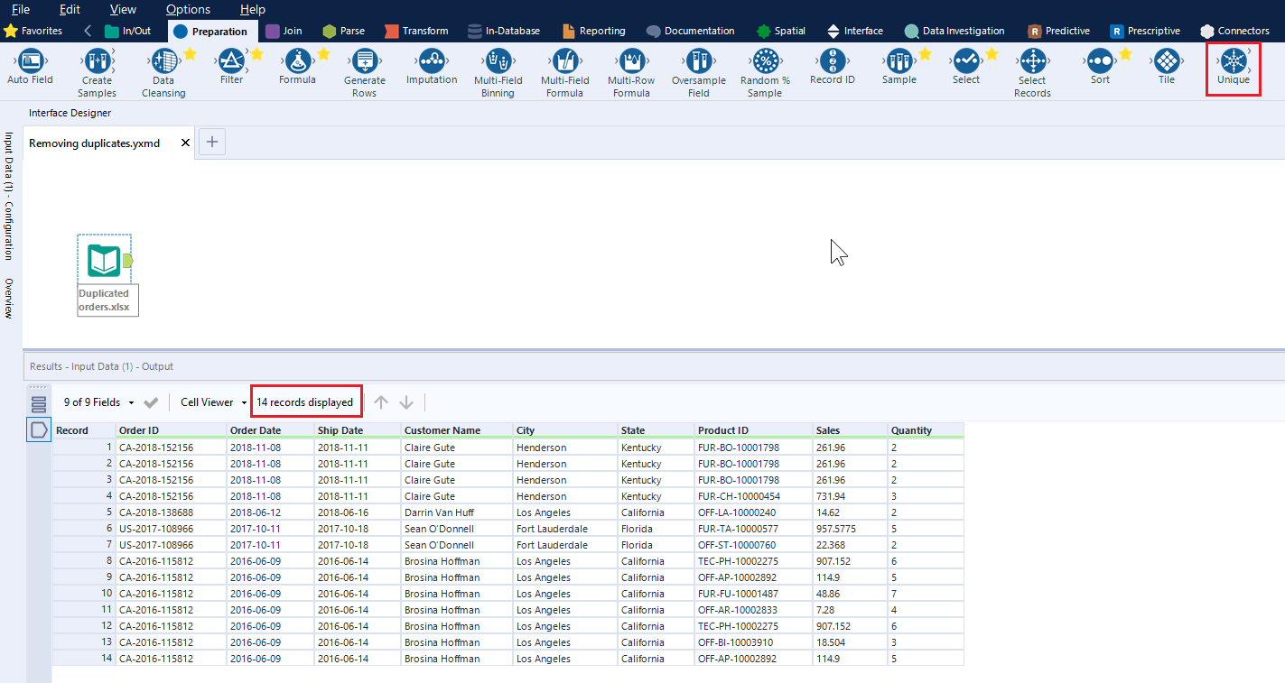 The Data School Removing Duplicates In Tableau Prep And Alteryx 8267