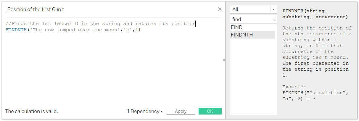Tableau String Calculation: FINDNTH( ) - Finding the position of a ...