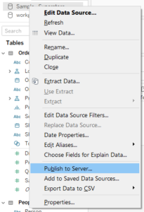 Quick tip: publish a data source to Tableau Server - The Data School
